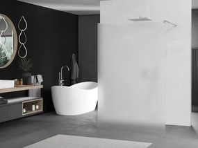 Mexen Kioto, sprchová zástěna Walk-In 120 x 200 cm, 8mm sklo námraza, broušená ocel profil, 800-120-002-97-30