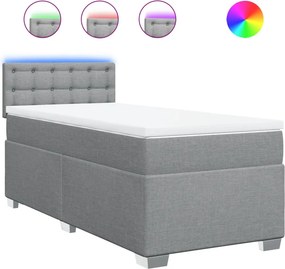 Box spring postel s matrací světle šedá 90x200 cm textil 3288085