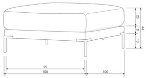 Modulový puf lupoco 100 cm černý MUZZA