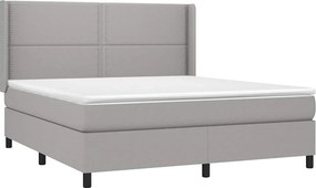 Box spring postel s matrací světle šedá 180 x 200 cm textil 3131369