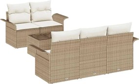 Set pohovek 6 ks Béžová polyratan 3345241