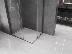 Mexen Velar L Duo, sprchový kout s posuvnými dveřmi 100 x 90 cm, 8mm čiré sklo, broušený grafit, 871-100-090-02-03-95