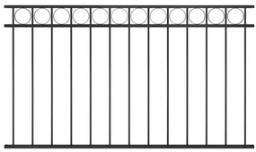 Plotový panel ocelový 1,7 x 0,8 m černý
