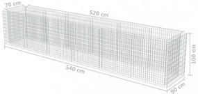 Gabionový vyvýšený záhon pozinkovaná ocel Dekorhome 180x50x50 cm