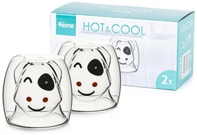 4home Termo sklenice Hot&Cool Happy Cow 210 ml, 2 ks