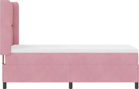 Postel s boxspringem s čelo Růžová 80 x 200 cm samet 3342037