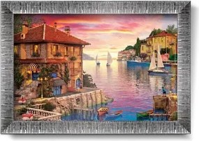 ART PUZZLE 5669 Puzzle s rámem a lepidlem 3v1 Středomořský přístav / 1