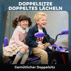 AIYAPLAY Dětský elektro quad, 24V elektrické vozidlo se 4 koly, světlomet, USB port, MP3 funkce, 6,5 km/h, 3-8 let 370-412V90VT