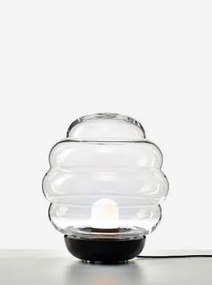 Bomma Luxusní stojací lampa Blimp large, ø 60 cm Barva skla: černá montura, čiré sklo