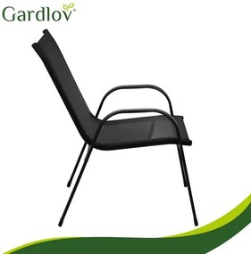 Zahradní židle stohovatelné černé 2 ks Gardlov 27565