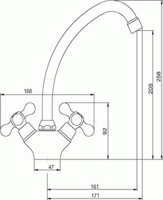 Novaservis Retro II Dřezová baterie, chrom, 99113,0