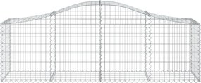 Klenuté gabionové koše 2 ks 200x50x60/80 cm pozinkované železo 3145598