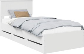 Rám postele se zásuvkou Bílá 90 x 200 cm Inženýrské dřevo 3410742