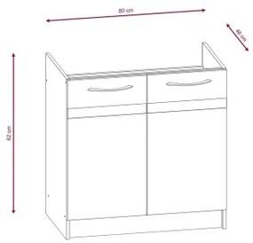 Kuchyňská linka VALERIA 240 cm dub sonoma/hnědá