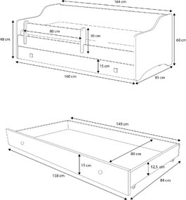ADRK Furniture Postel s matrací NAOMI 160x80