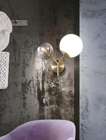 Toolight - nástěnná skleněná lampa E27 60W APP1012-2W, zlatá, OSW-09481