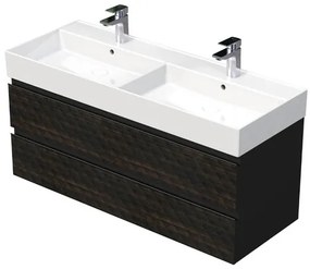 Koupelnová skříňka s umyvadlem SAT Cube Way 120x47,5x46 cm hnědá mat CUBE3D461202ZHSAT