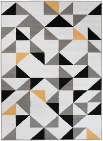 Kusový koberec moderní MAYA Z896A Trojúhelníky šedý bílý Rozměr: 120x170 cm