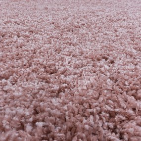 Ayyildiz, Kusový koberec Sydney Shaggy 3000 rose kruh, 120x120 (průměr) kruh, růžová, ložnice
