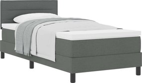 Postel s boxspringem s čelo Tmavě šedá 80 x 200 cm textil 3338567