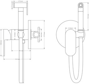 Mexen Milo, podomítková bidetová baterie s ruční sprškou, chrom, 7599350-00