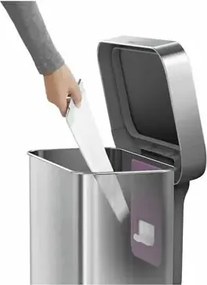Simplehuman Pedálový odpadkový koš  – 55 l / matná ocel / FPP / kapsa