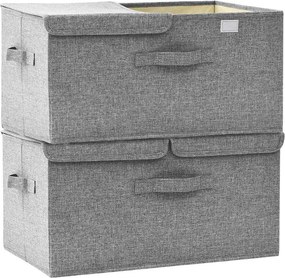 Úložné boxy 2 ks textil 50 x 30 x 25 cm šedé 332915