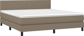 Box spring postel s matrací a LED taupe 180x200 cm textil 3133017