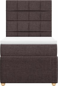 Box spring postel s matrací tmavě hnědá 80x200 cm textil 3294186