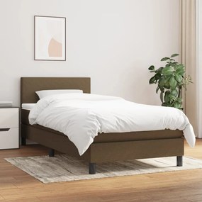 Box spring postel s matrací tmavě hnědá 100 x 200 cm textil 3139876