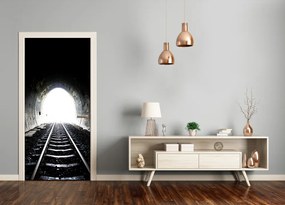 Fototapeta samolepící dveře koleje tunel 95x205 cm