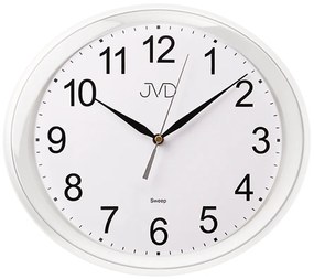JVD Bílé tiché netikající plynulé hodiny JVD sweep HP664.9