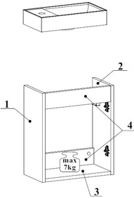 Koupelnová sestava Guest Light, bílá, 3 díly