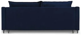 Třímístná rozkládací pohovka rutile 215 cm samet královsky modrá MUZZA