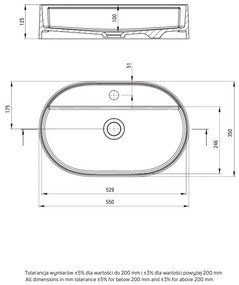Deante Silia, granitové umyvadlo na desku 550x350x125mm, béžová, DEA-CQS_5U6B