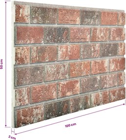 Nástěnné panely 10 ks 100 x 50 cm Tmavě hnědá a šedá EPS pěna 332922