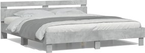 vidaXL Rám postele s čelem a LED osvětlením 160 x 200 cm [3207535] Barva: Betonová šedá