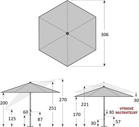 Doppler EXPERT 320 cm šedá - Rozbalené zboží (S293)