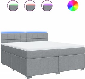 Box spring postel s matrací světle šedá 180 x 200 cm textil 3289447