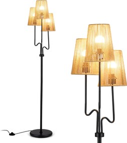 Costway Stojací lampa 175 cm 3 Stojací lampa s plamenem s kovovou základnou