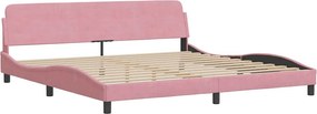 Rám postele bez matrace růžový 200x200 cm samet 3207946