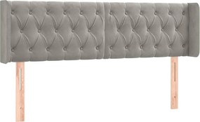 Čelo postele typu ušák světle šedé 163x16x78/88 cm samet 3119158