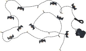 Světelný LED řetěz / Halloweenská LED pavučina (netopýři)