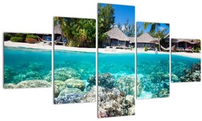 Obraz pláže na tropickém ostrově (125x70 cm)