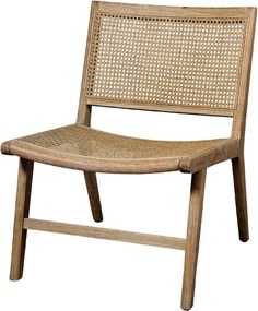 Přírodní dřevěné křeslo s výpletem Lounge French chair - 57*62*79 cm