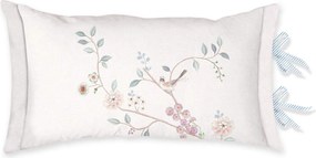 Pip Studio dekorační polštář Desi Garden 35x60 - bílý (Dekorační polštář v bílé barvě s květinami)