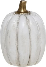 Bílá antik dekorace dýně Pumpkin gold - Ø 5*7 cm