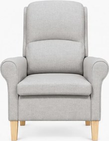 relaxační křeslo, odpočinkové, ušák, dřevo/textil, 101x95x75 cm, přírodní/šedá oblačná, Dekorino KR20260043