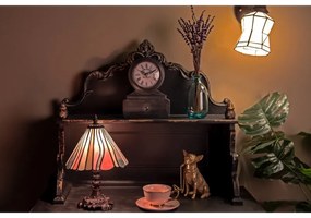 Béžovo-růžová stolní lampa Tiffany Zeger – 20x34 cm