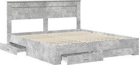 Rám postele s čelo Betonově šedá 200 x 200 cm Kompozitní dřevo 3409955